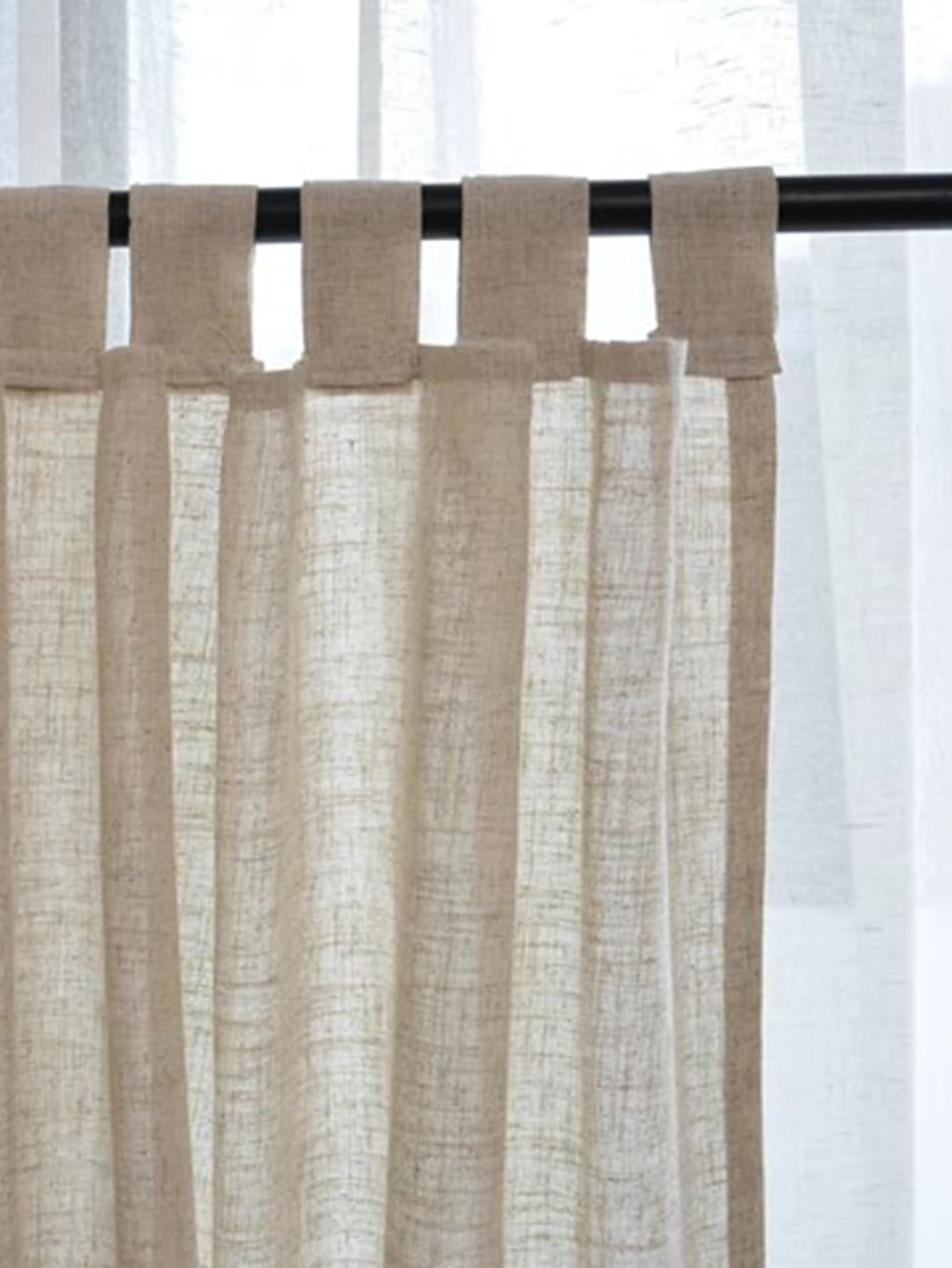 1pc Fashionable And Simple Style Linen-like Drawstring Curtains For ...
