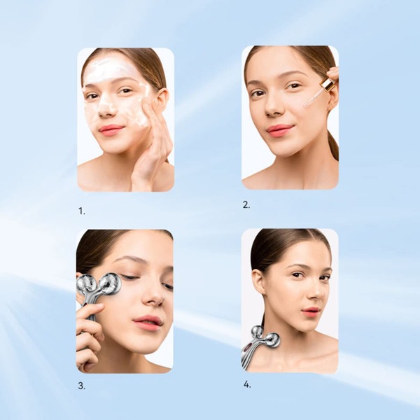 Micro-current Facial Massage Roller For V-shaped Face, Jawline ...