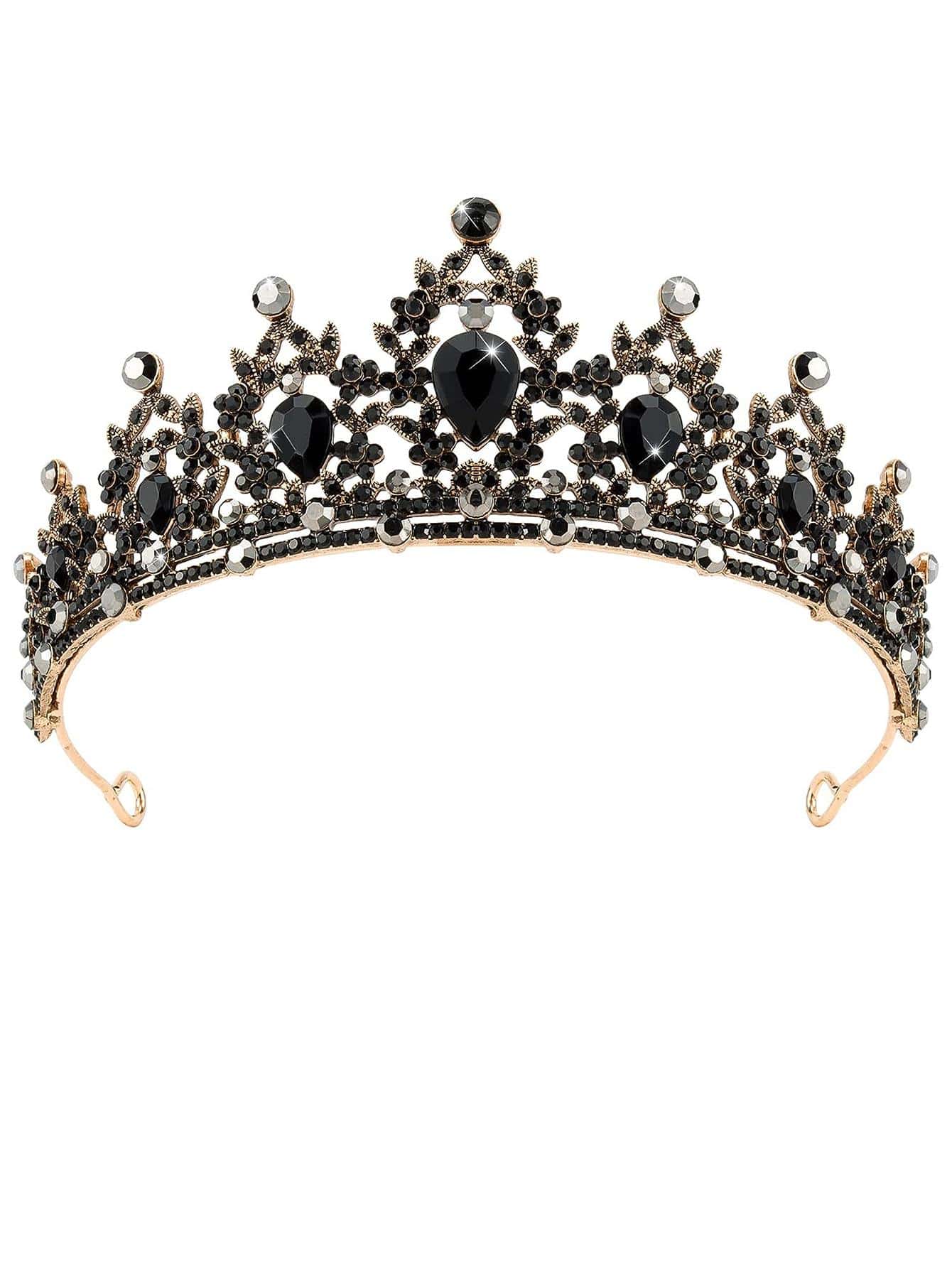 Black Crown for Women Gothic Crown Headpiece Halloween Decorations ...