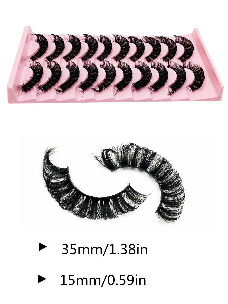 10 Pairs/Pack Fluffy Volume False Eyelashes Dramatic Messy Mink Lashes ...