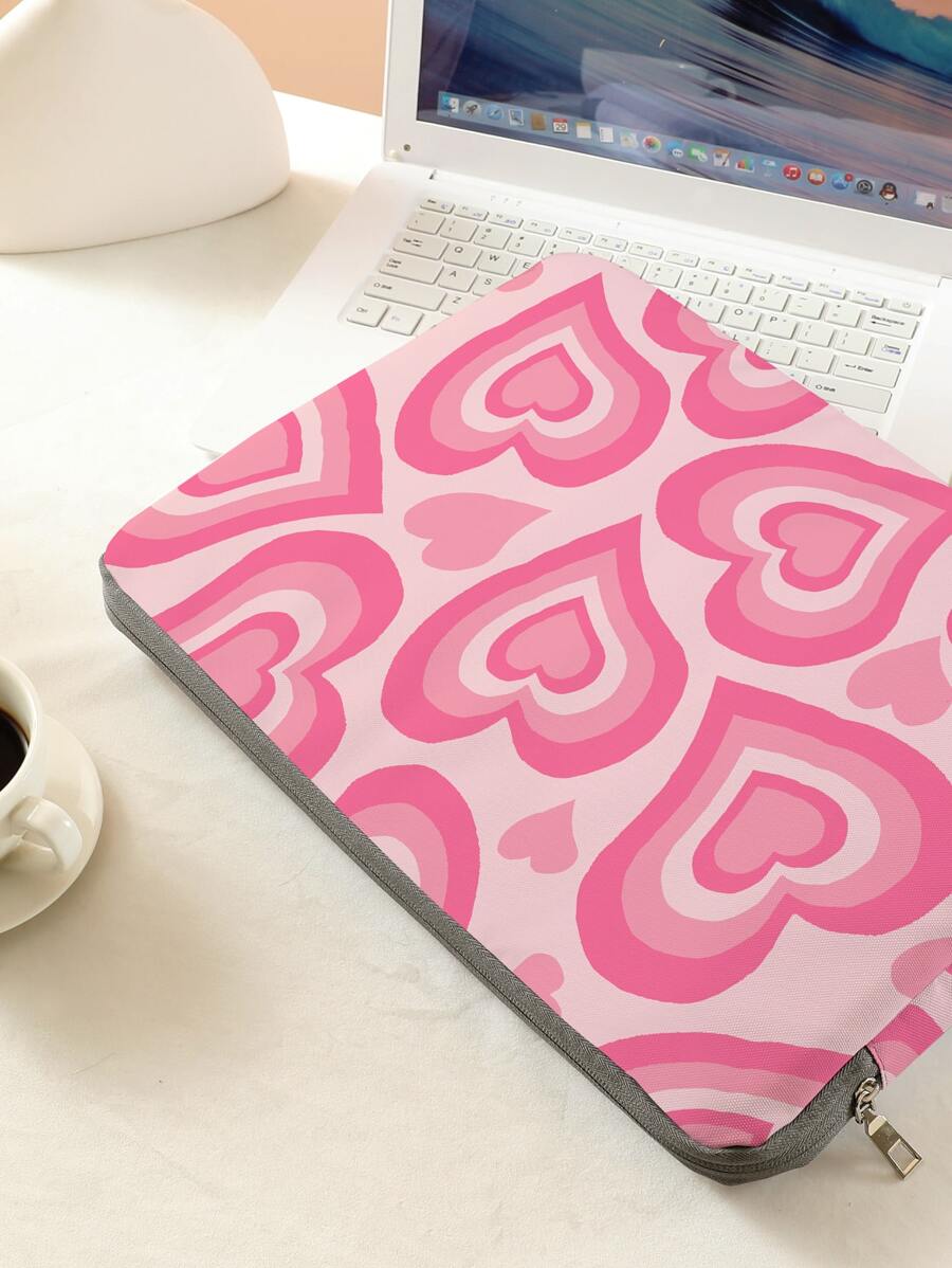 Fashionable All-Over Heart Printed Laptop Bag Laptop Sleeve Computer ...