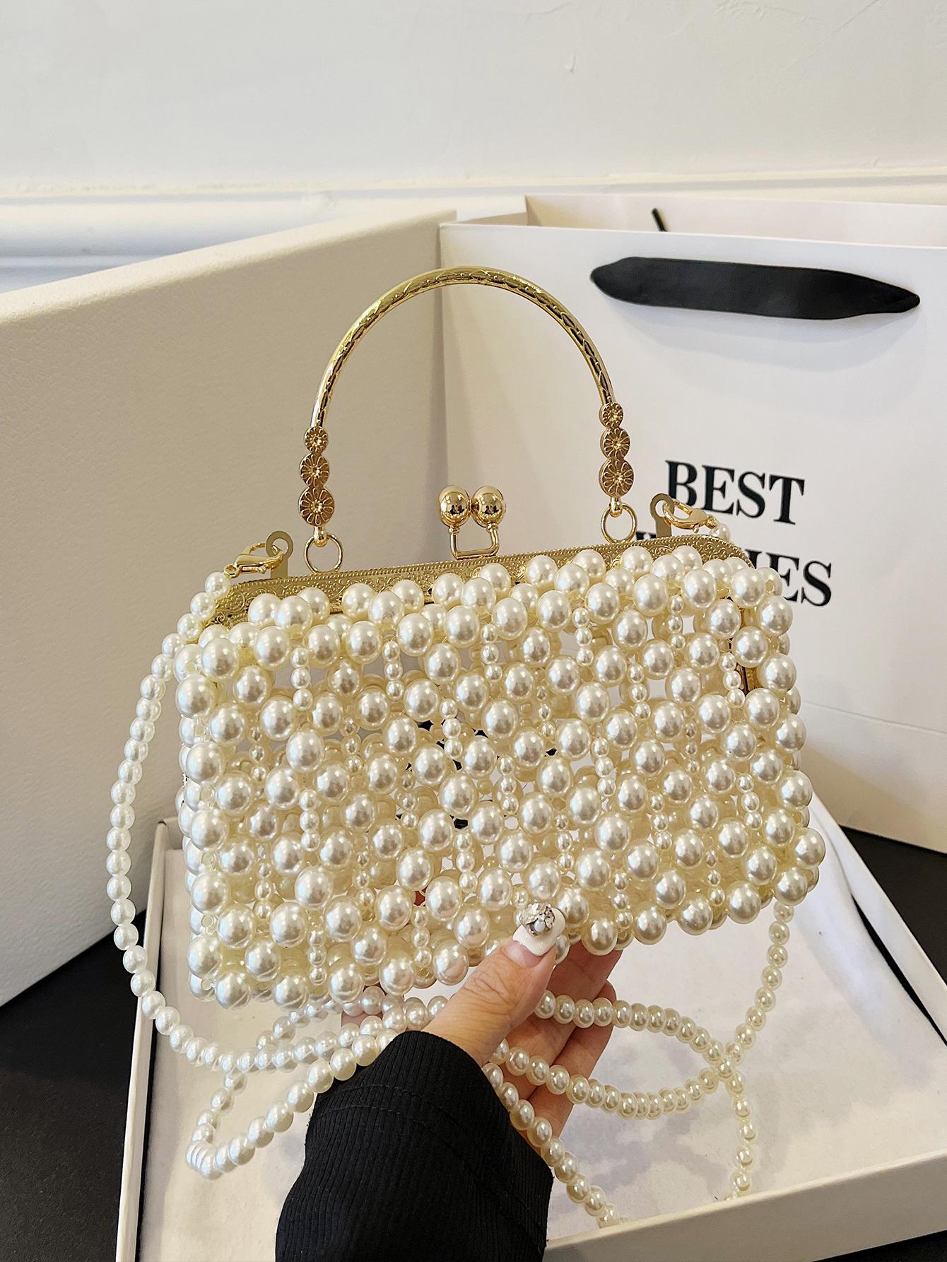 argyle principessa con perle & nastro di rinomina perla Borsa alla moda ...