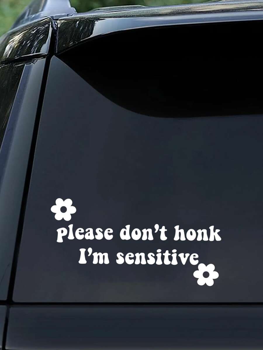 1pc Interesting Car Text Sticker 'please Do Not Honk' Waterproof Coated ...