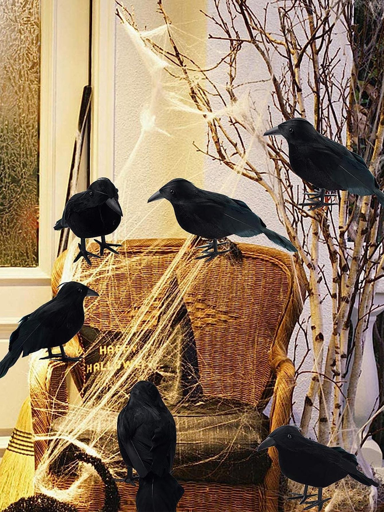 1PC Halloween Crows Decorations,Large Halloween Realistic Handmade ...