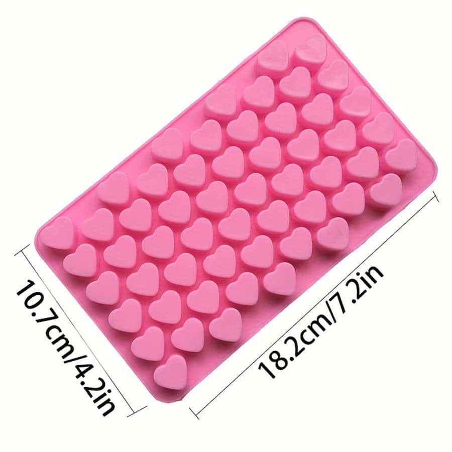 1pc Heart Shaped Chocolate Mold, 55 Cavity Silicone Mold, Mini Heart ...