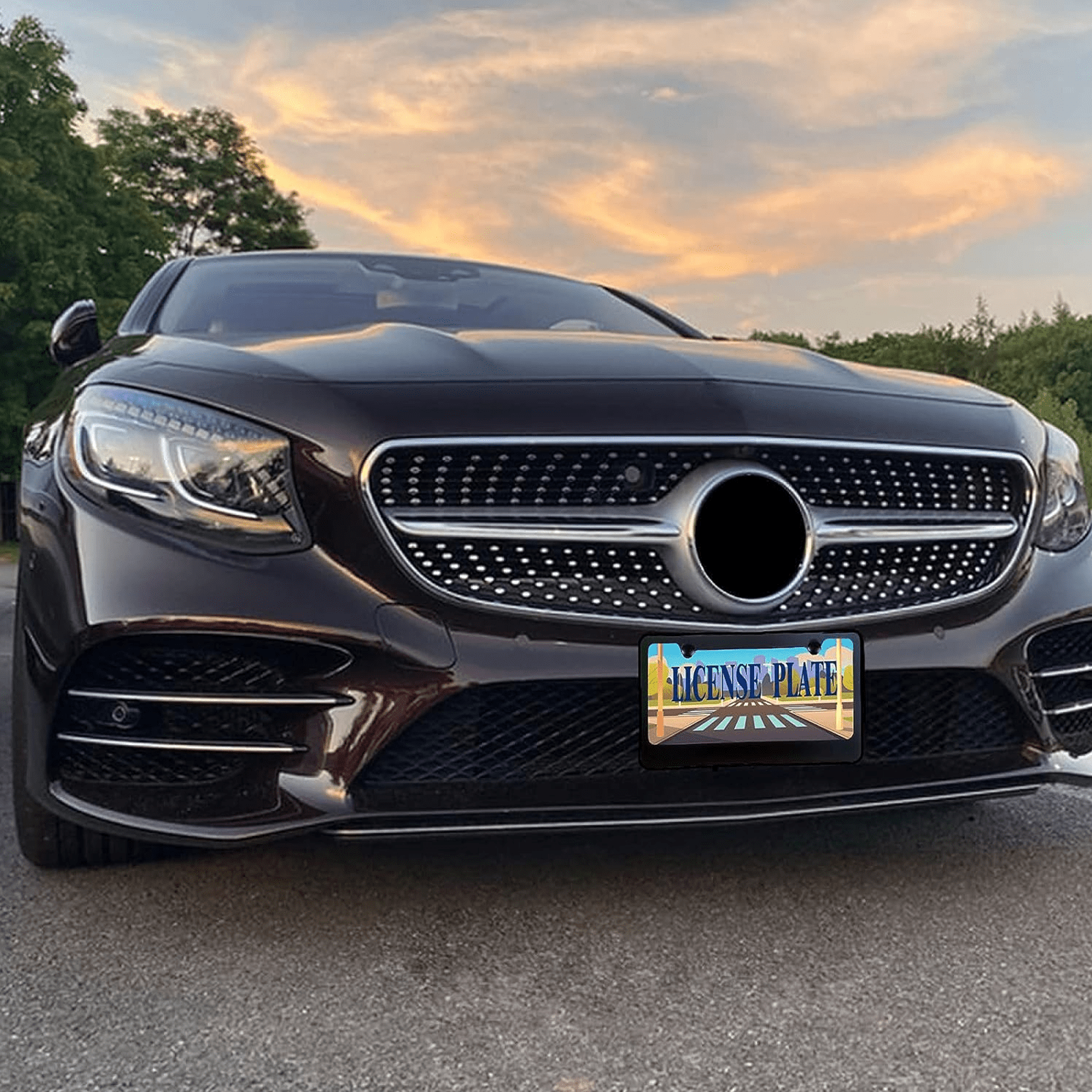 Matte Black License Plate Frames - License Plate Covers, 2 Packs ...