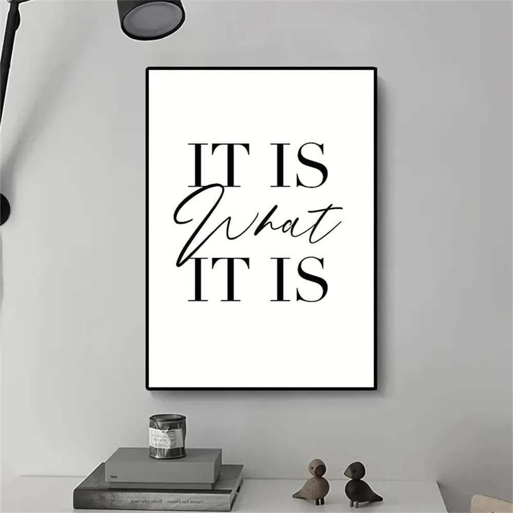 1Pc Frameless Positive Quotes Wall Art Print Minimalist Style Art ...