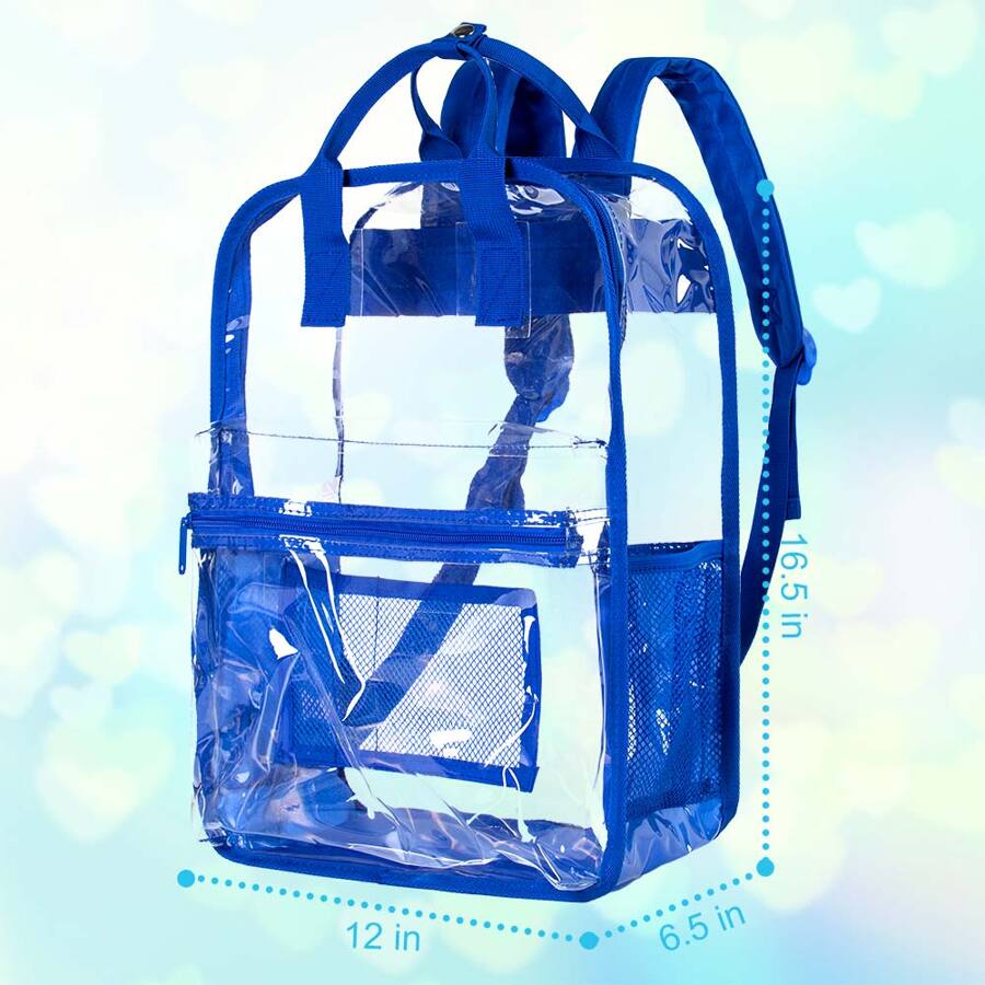 Clear Backpack, Stadium Approved Transparent Bookbag, Heavy Duty PVC ...