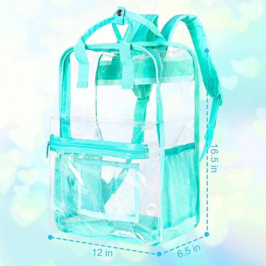 Clear Backpack, Stadium Approved Transparent Bookbag, Heavy Duty PVC ...