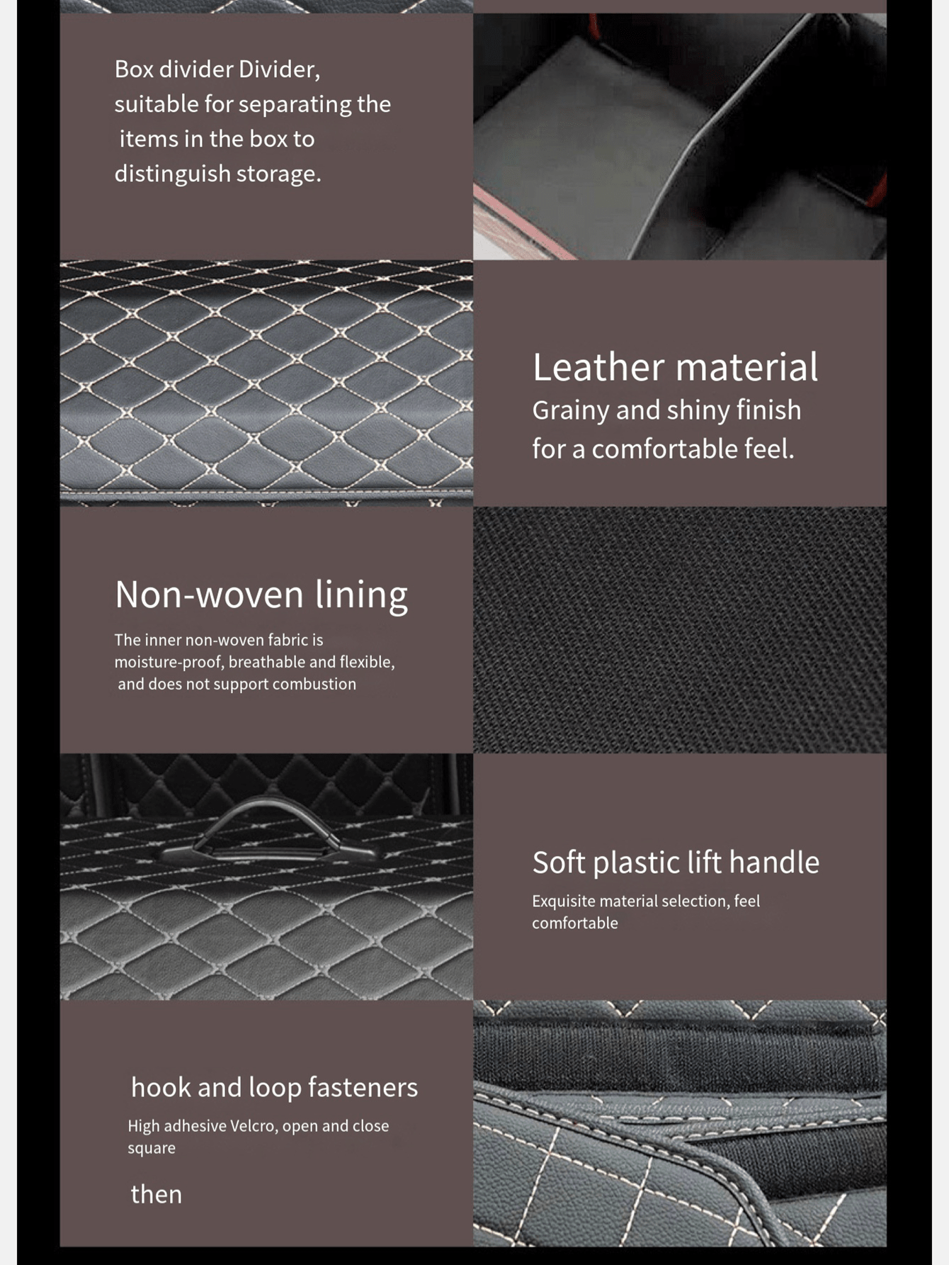 1 black simple car trunk storage box Car storage accessories Car ...