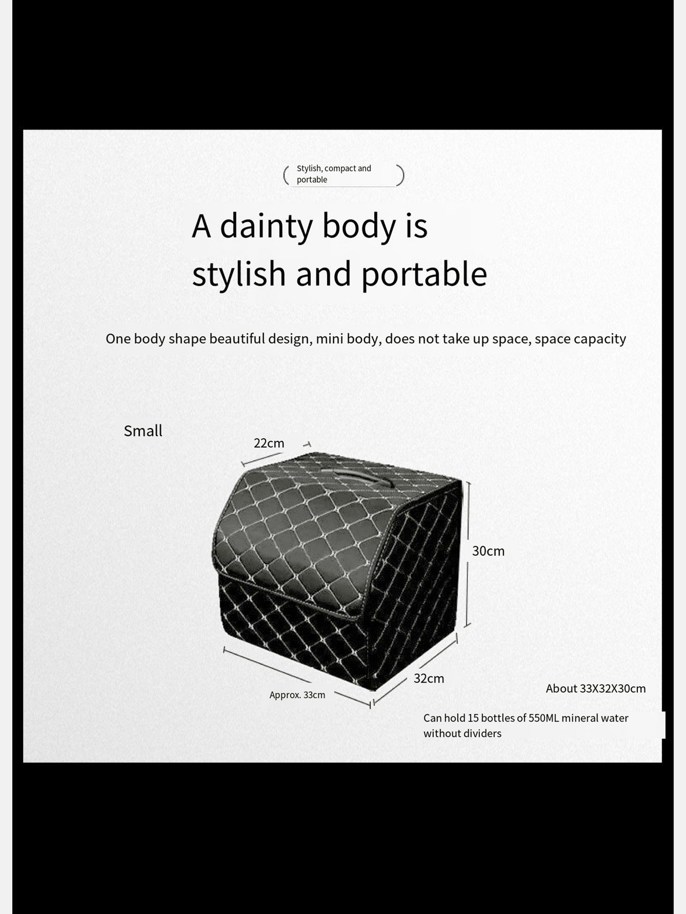 1 black simple car trunk storage box Car storage accessories Car ...