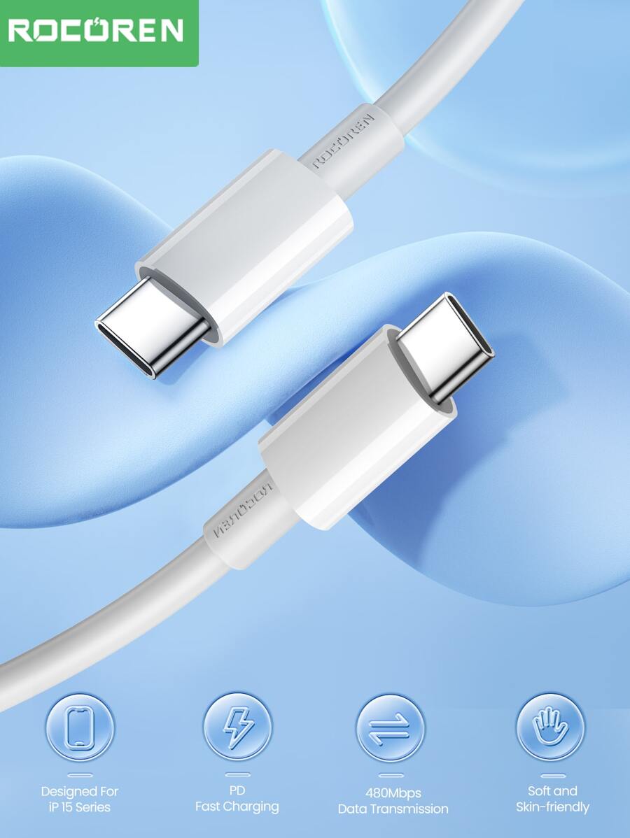 Rocoren 60W USB C To Type C Fast Charging Charger Cable Compatible With ...