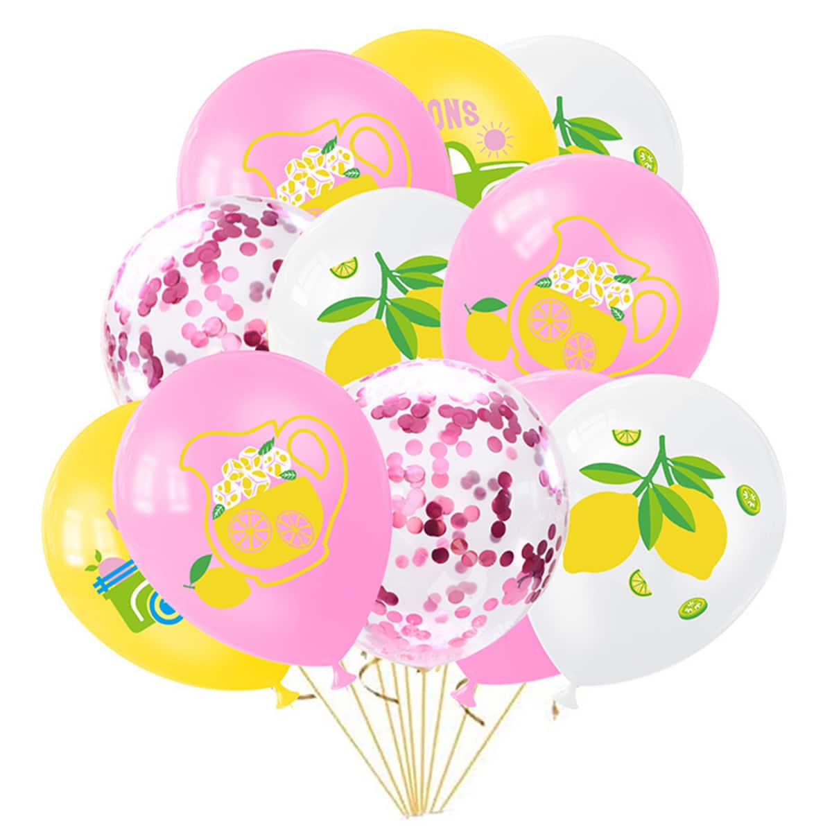 12pcs Lemon Fruit Theme Party Decorations Set For Birthday Celebrations ...