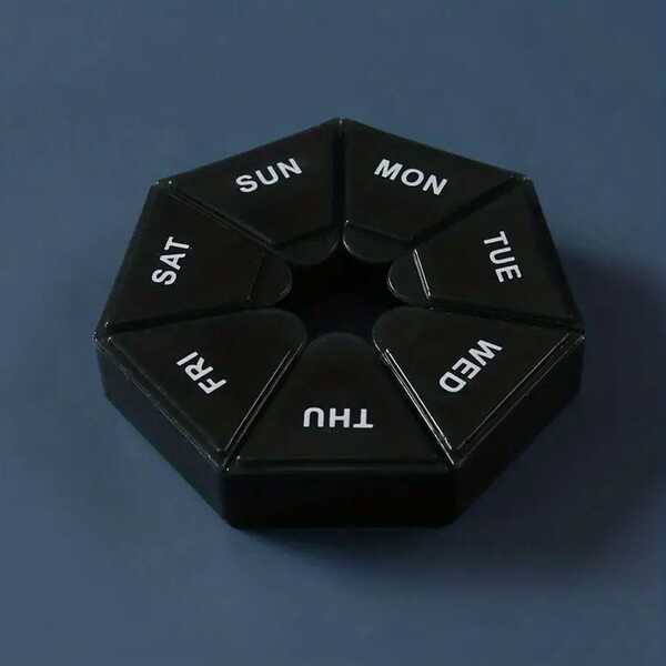 7-day Storage Box, Round 7-cell Plastic Storage Box, Weekly Sorting Box ...