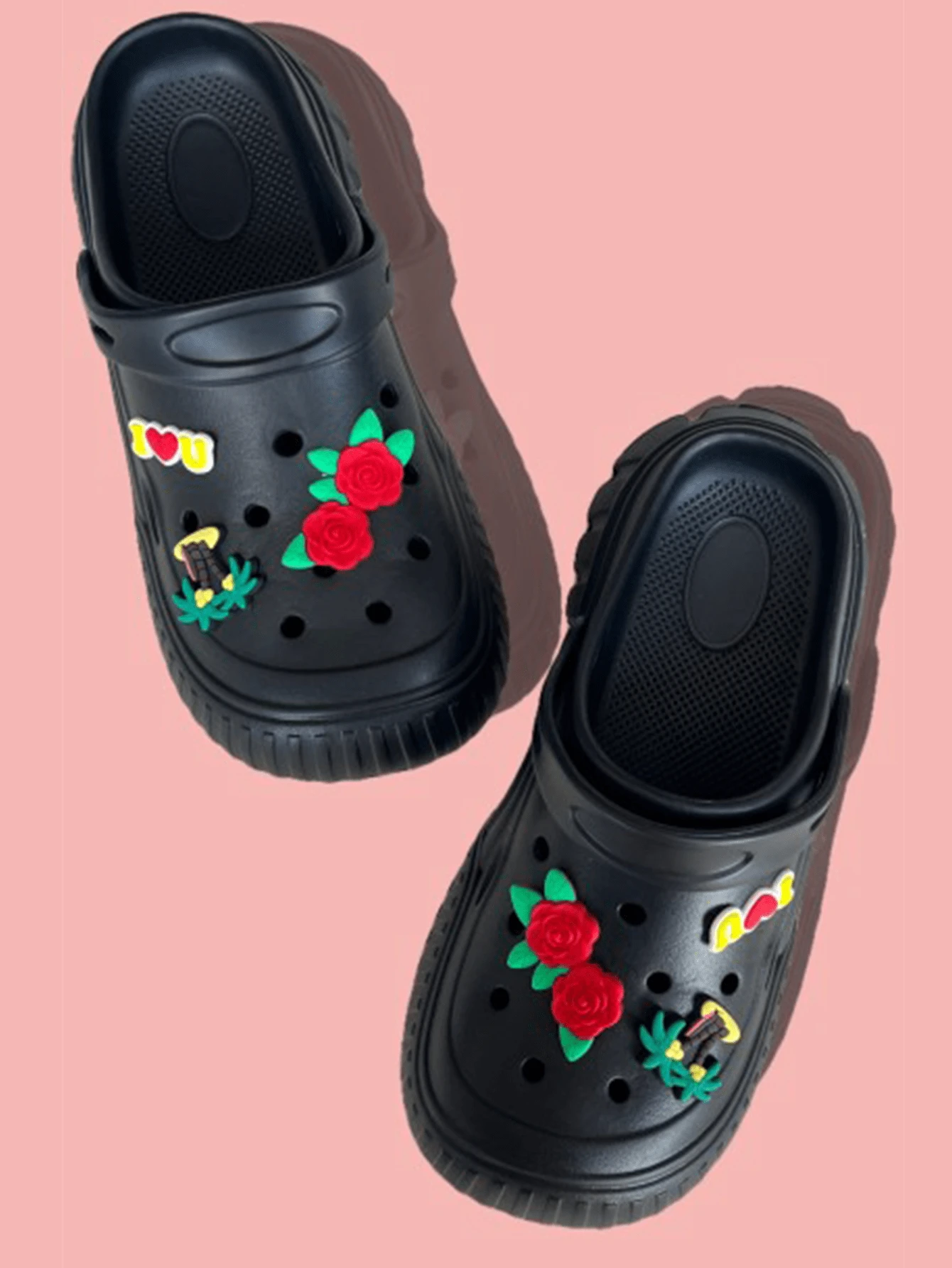 Women's Hollow Out Closed Toe Outdoor Beach EVA Sandals With Rose ...