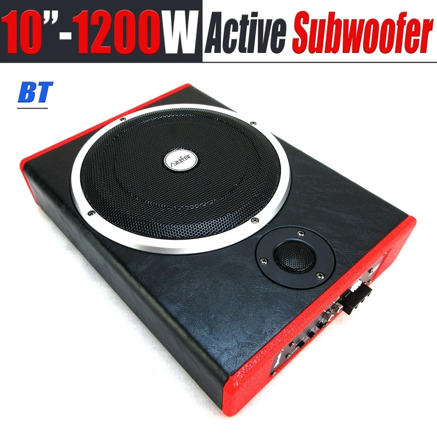 10 Inch 1200W Car Under-Seat Sub Woofer Active Powered Amplifier Bass Enclosed Subwoofer System ...