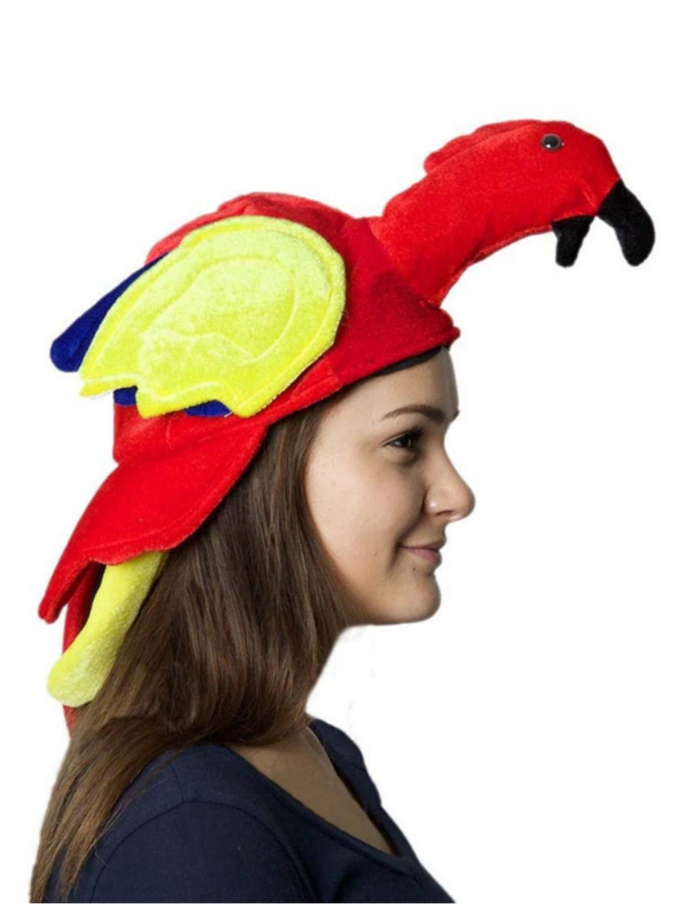 1pc Velvet Parrot Hat Party Prop For Adults And Children, Animal ...
