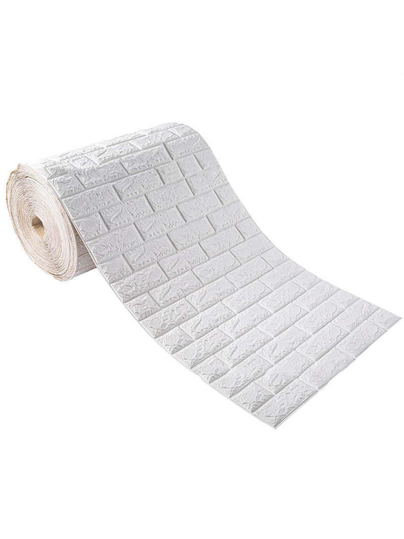 1 Roll 4.8m White Self-Adhesive Wallpaper With Faux Ceramic Tile ...