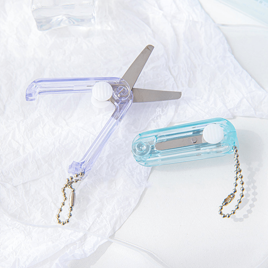 1pc Transparent Diy Handicraft Scissors, Portable Folding Mini Scissors ...