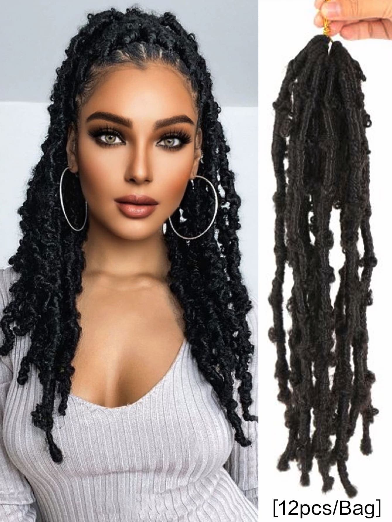 Black Brown Red Butterfly Locks Crochet Hair Distressed Meche Butterfly ...