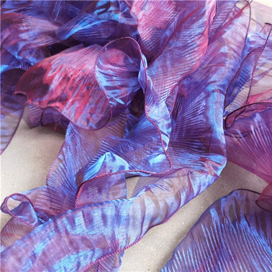 2 Yards Gradient Color Organza Fabric With Mermaid Scale Pattern ...