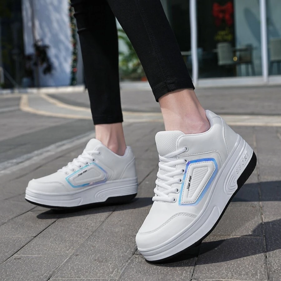 Luminous Ventilative Retractable Wheel Roller Shoes Women Adults ...