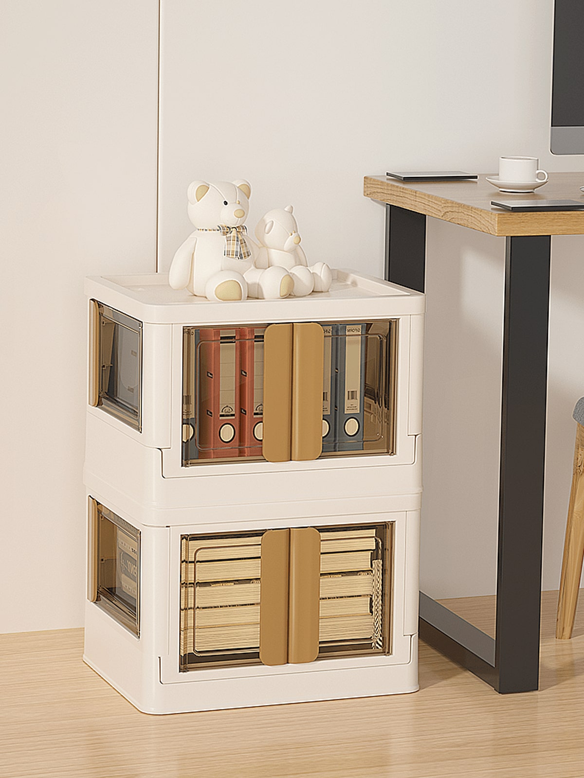 HAIXIN Plastic Storage Container, 34 Qt Large Capacity Folding Storage ...