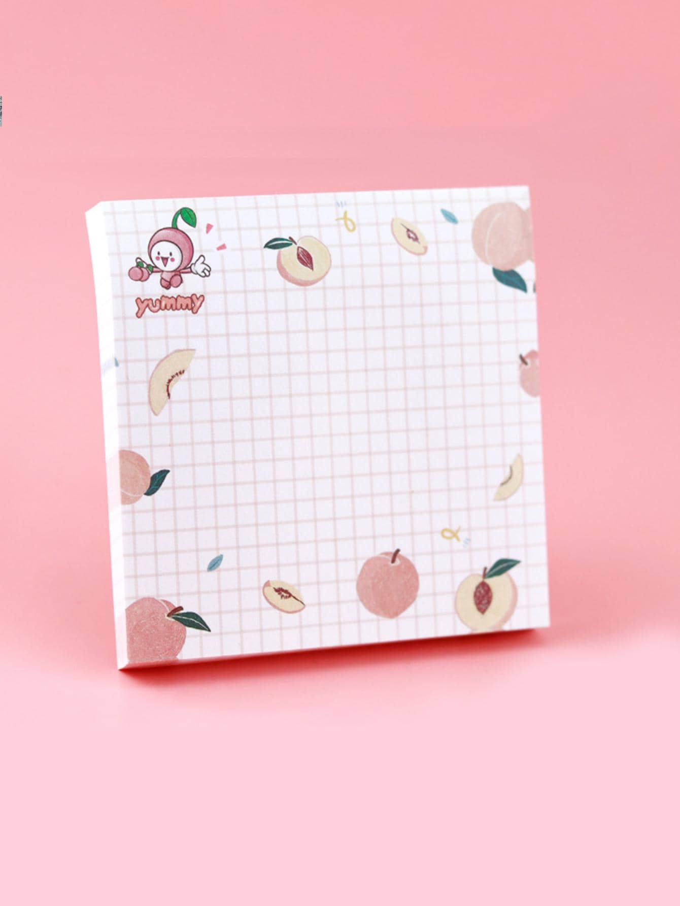 80 Sheets/set Peach Fruit Grid Sticky Notes With Stickers, Daily To-do ...