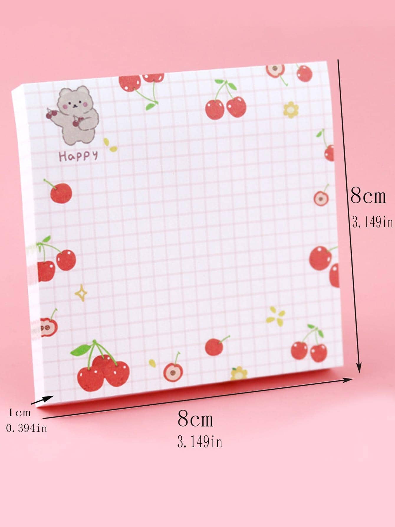 80 Sheets/set Peach Fruit Grid Sticky Notes With Stickers, Daily To-do ...