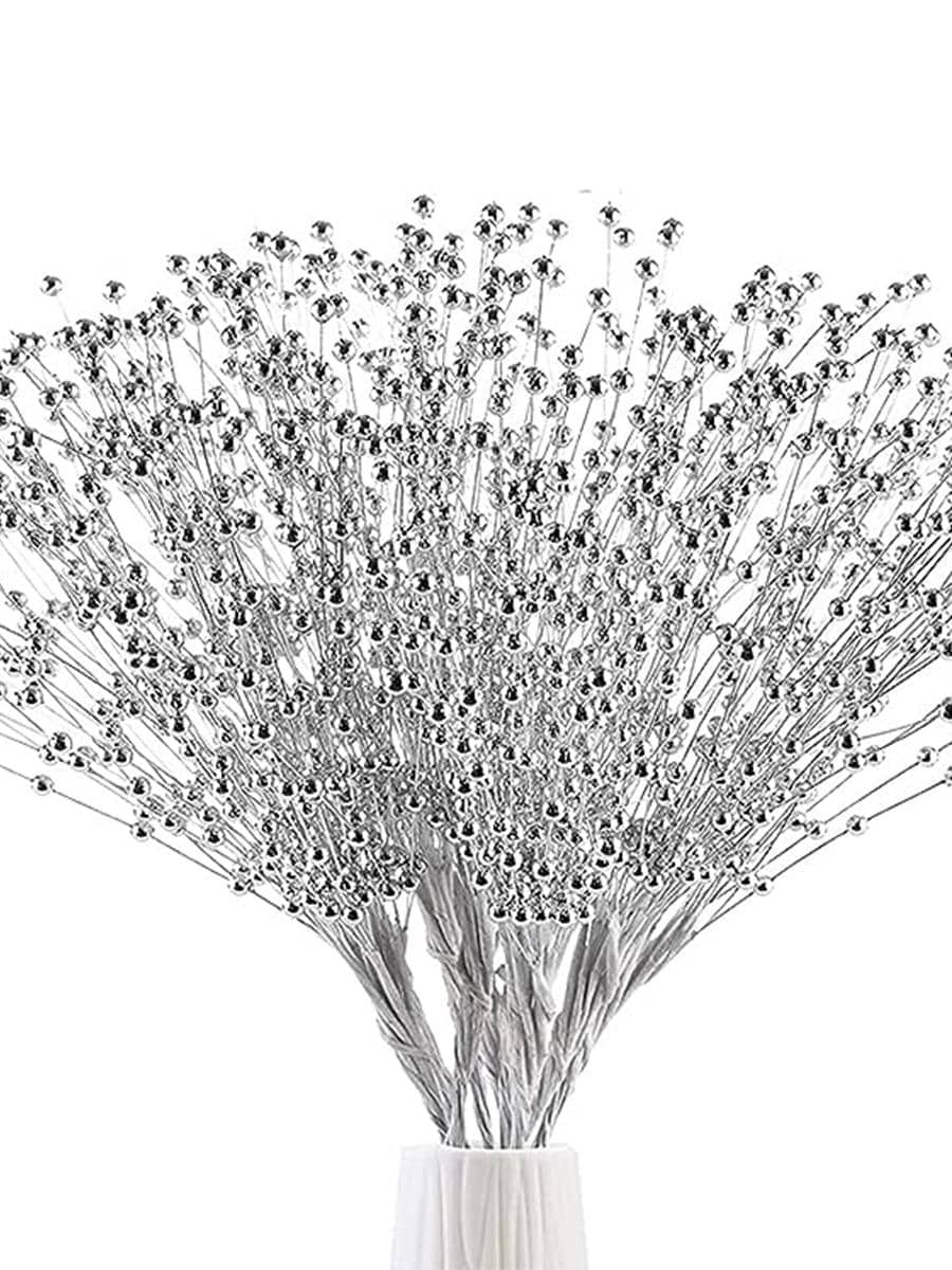 100pcs String Pearls Sticks 4mm Pearl Flower Stems Wedding Pearl Bridal ...