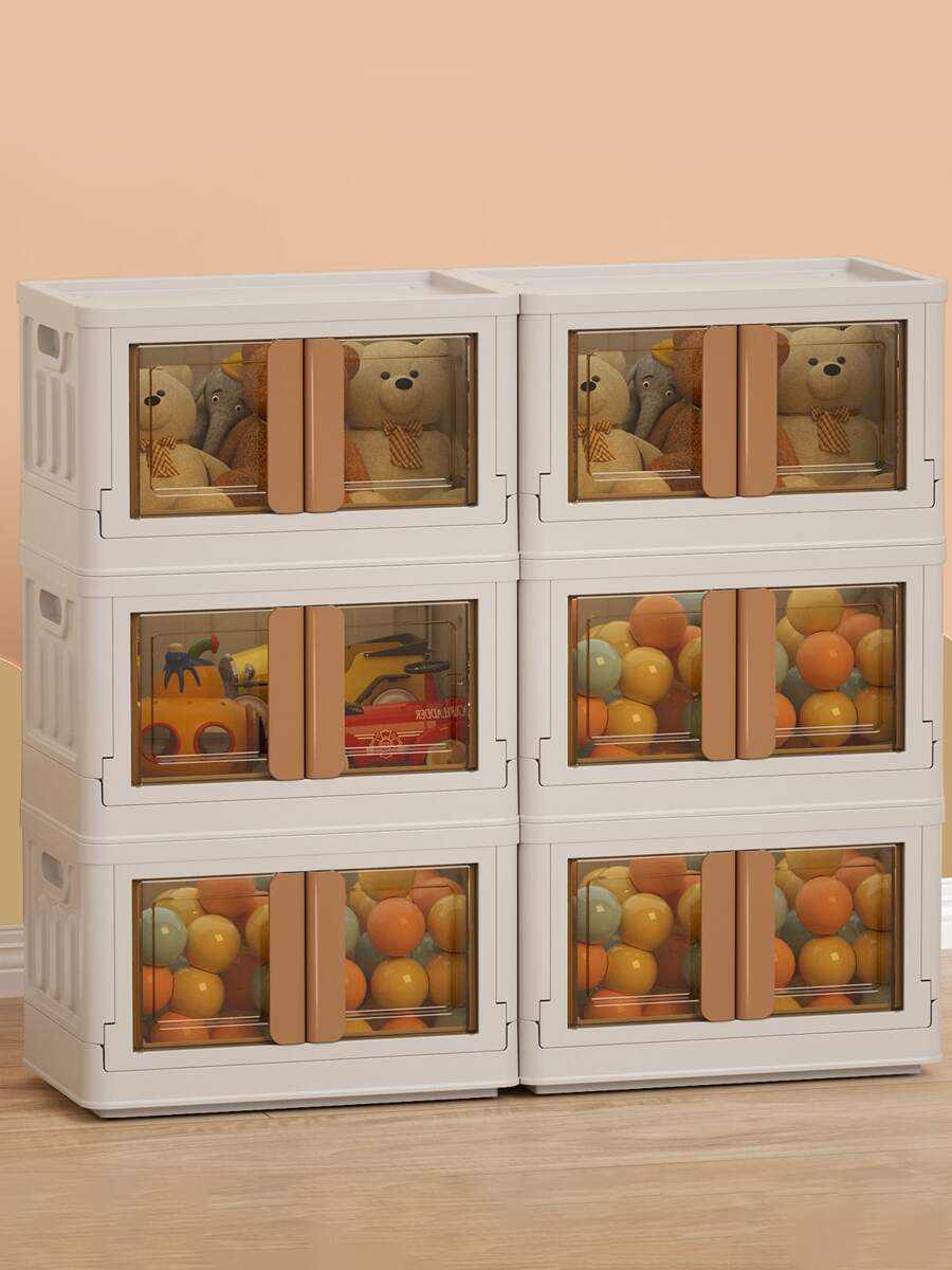 HAIXIN Plastic Storage Container, 34 Qt Large Capacity Folding Storage ...