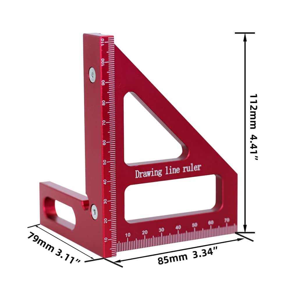 Woodworking Square Protractor Aluminum Alloy Miter Triangle Ruler High ...