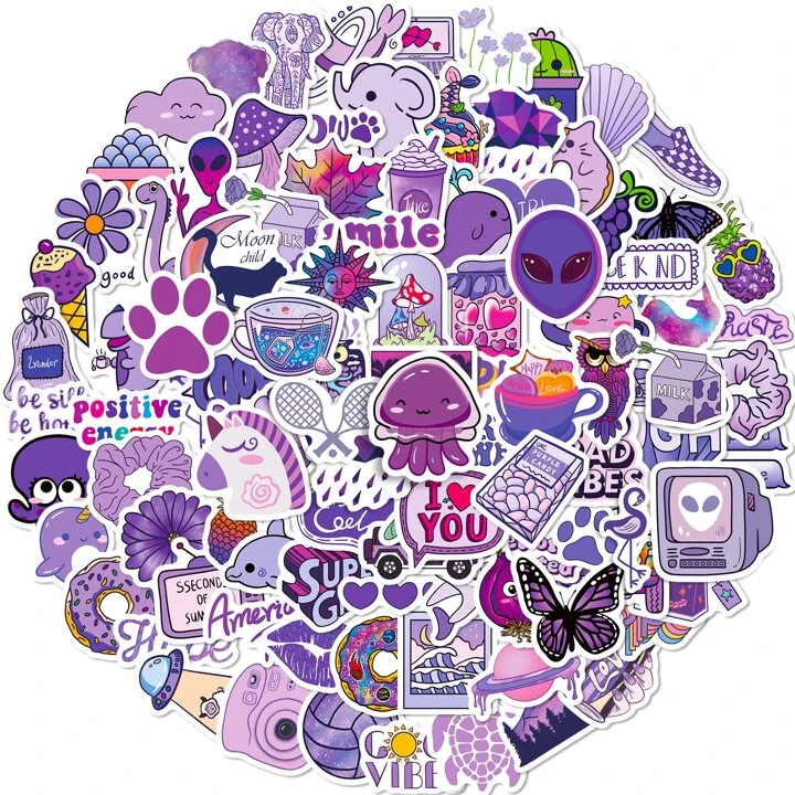 Purple Cute Stickers, Purple Aesthetic, Free Clip Art, 46% OFF