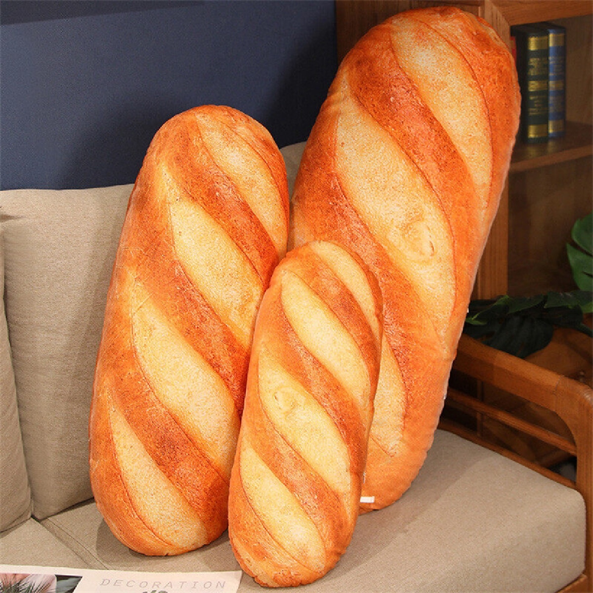 3D Simulation Bread Pillow, Funny Food Plush Stuffed Toy For Birthday ...