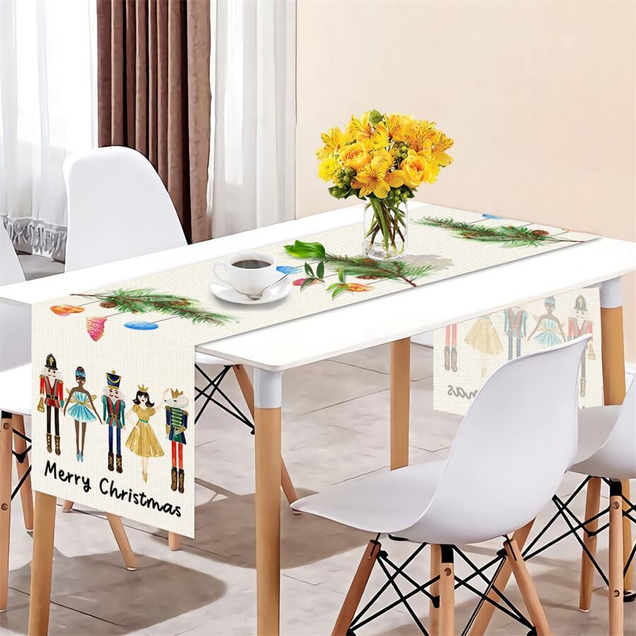 Jul Bordslöpare Kök Bord Dekorationer Underlägg Inomhus Utomhus Hem ...