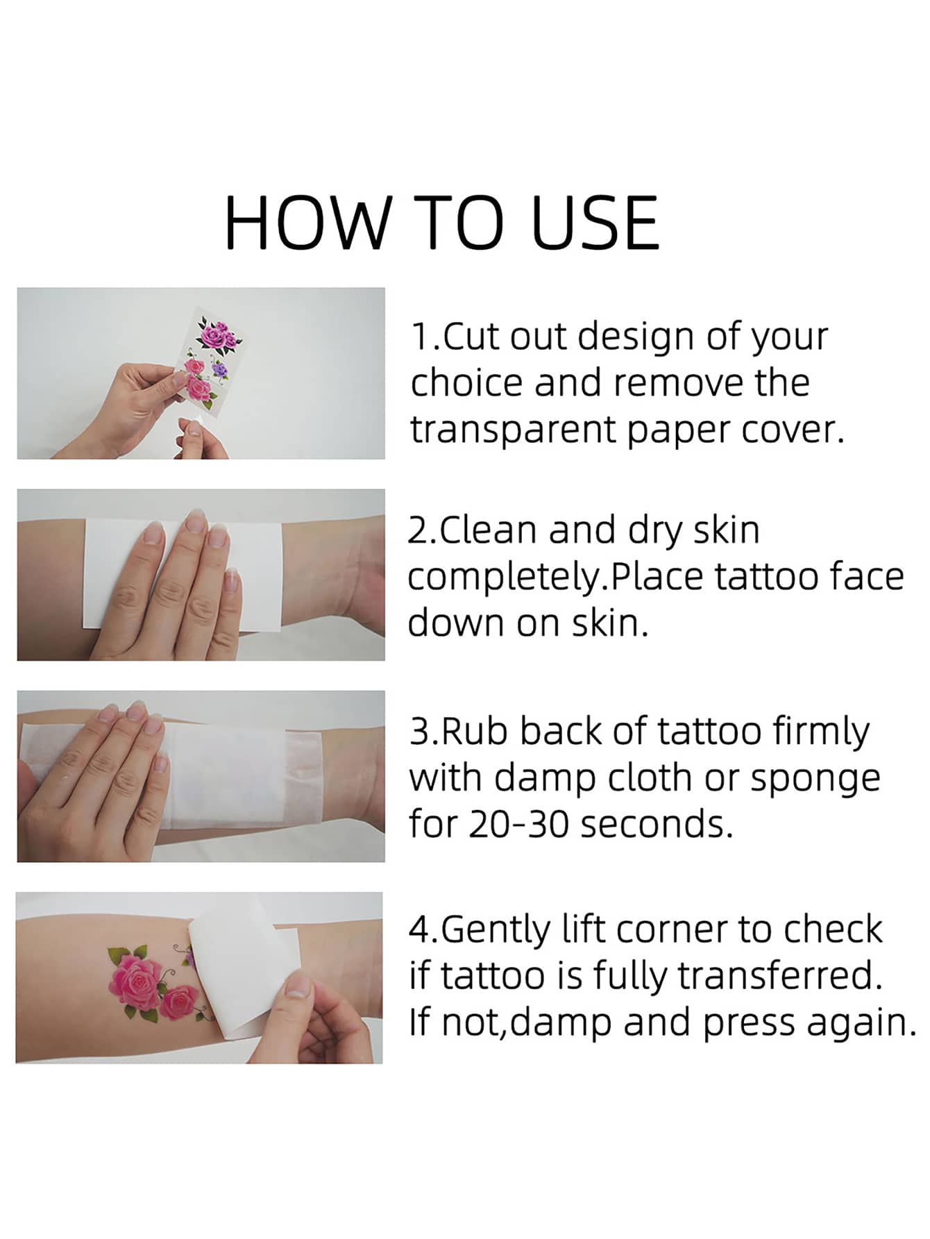 30sheets Floral Print Tattoo Sticker Black Friday | SHEIN UK