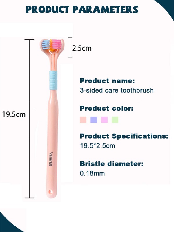 3D Stereo Three-Sided Toothbrush PBT Ultra Fine Soft Hair Adult Toothbrushes Tongue Scraper Deep ...