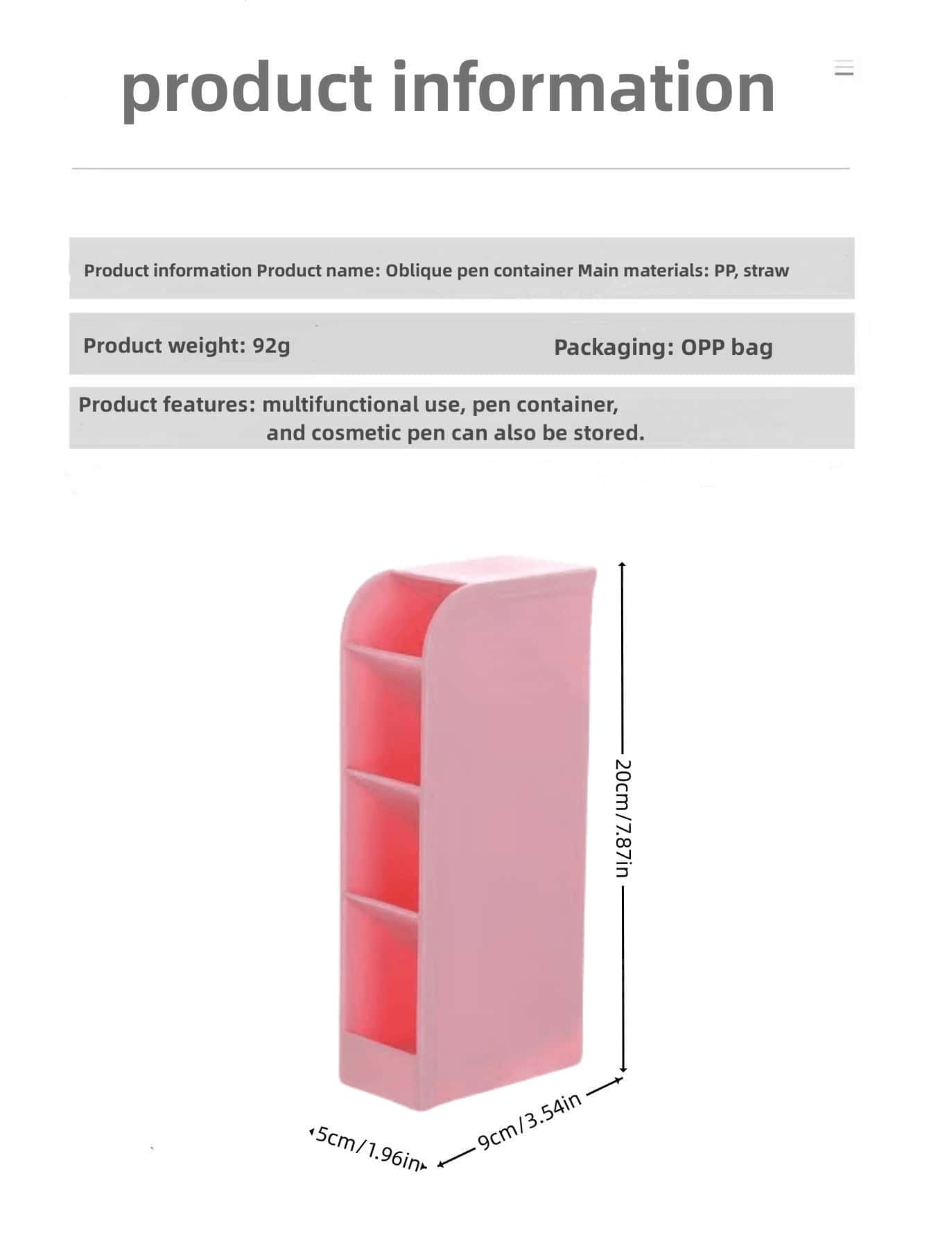 1pc Simple Desktop Organizer With Four Slanted Grids For Students ...