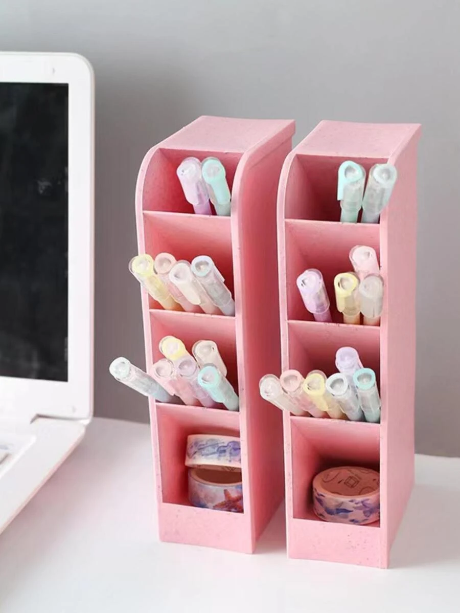 1pc Simple Desktop Organizer With Four Slanted Grids For Students ...