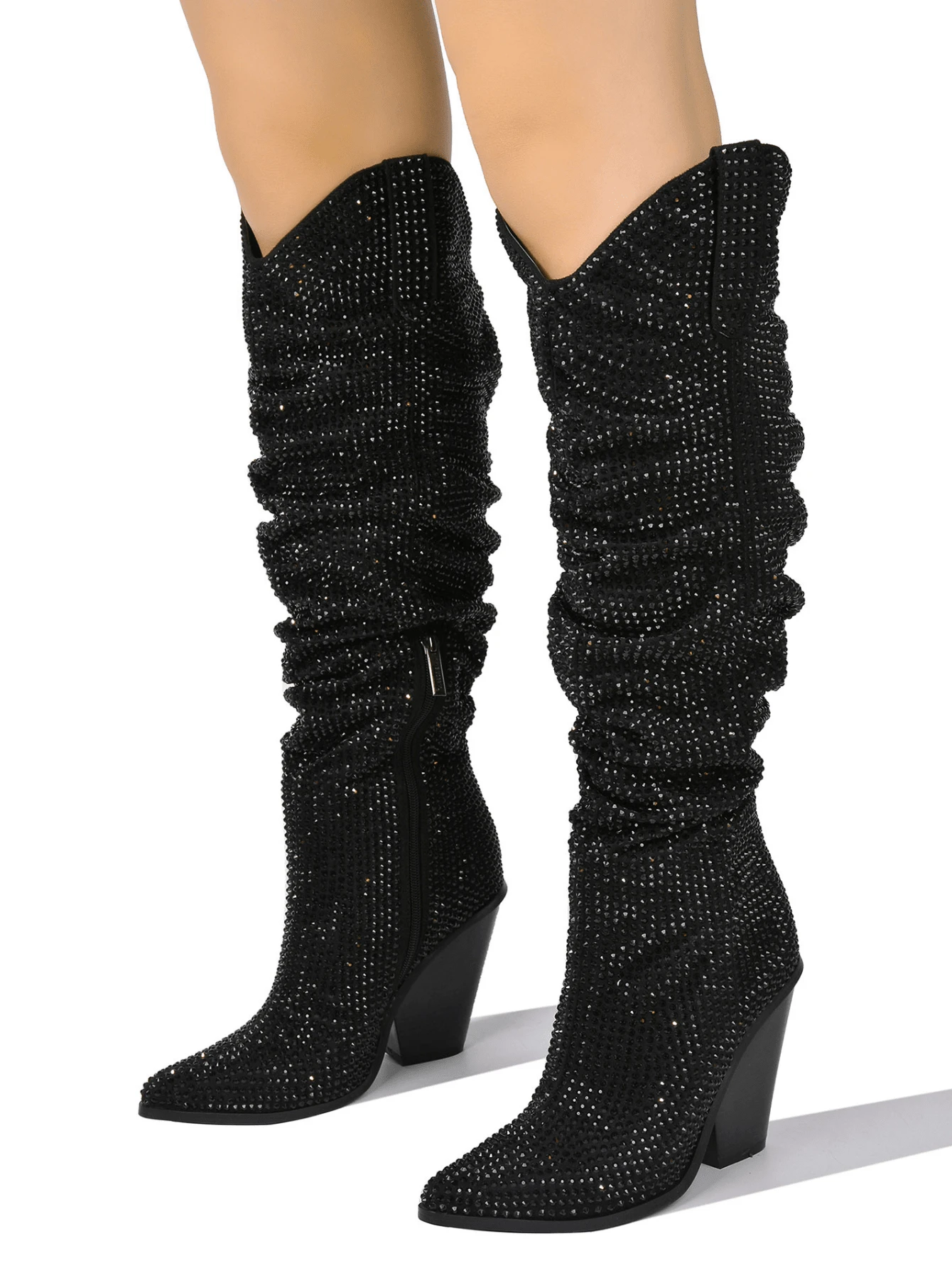 Cape Robbin Cape Women's Robbin Diamante Pointed Toe Black Rhinestone ...