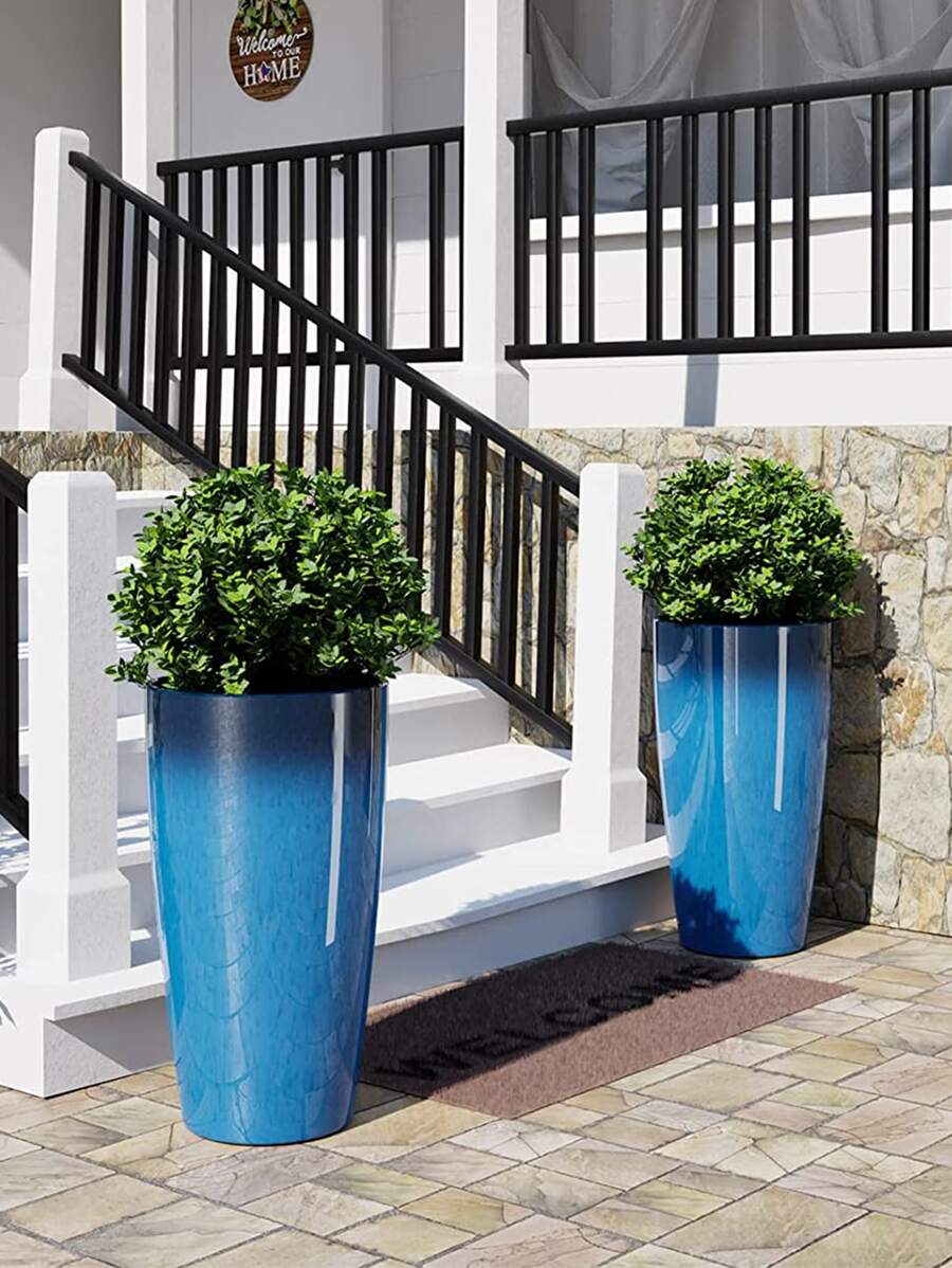 21 inch Tall Planters for Outdoor Plants Set of 2,Outdoor Planters for ...