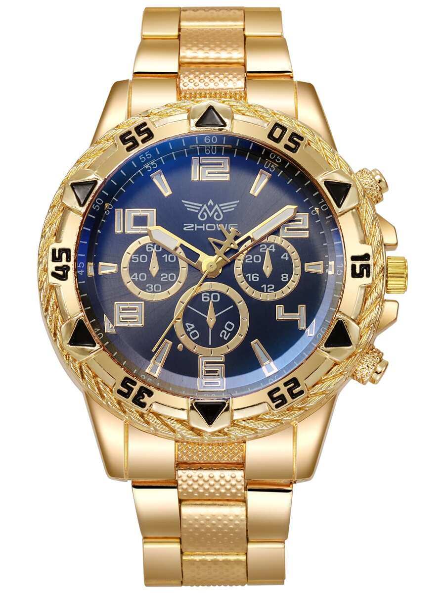 MODAIYA Classic Men's Large Dial Business Fashion Stainless Steel Strap ...