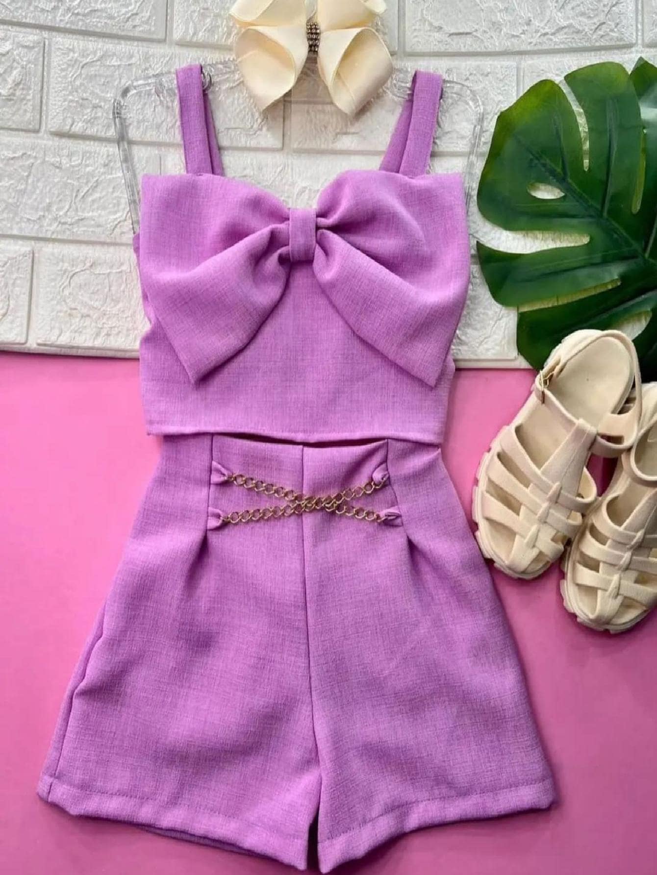 Macacão Infantil laço | SHEIN Brasil