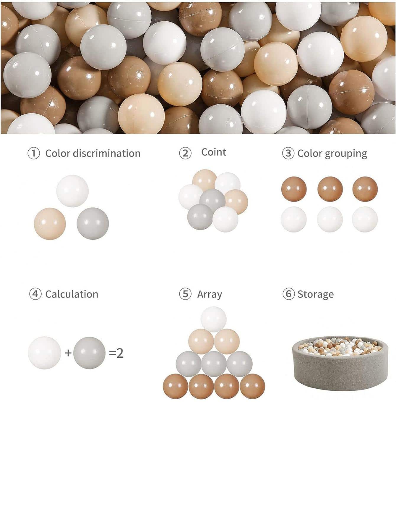 Pack Of 200PCS Ball Pit Balls For Babies, 2.16 Inch Plastic Balls For ...