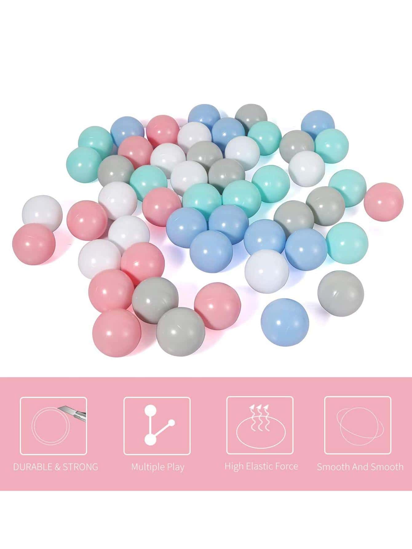Pack Of 200PCS Ball Pit Balls For Babies, 2.16 Inch Plastic Balls For ...