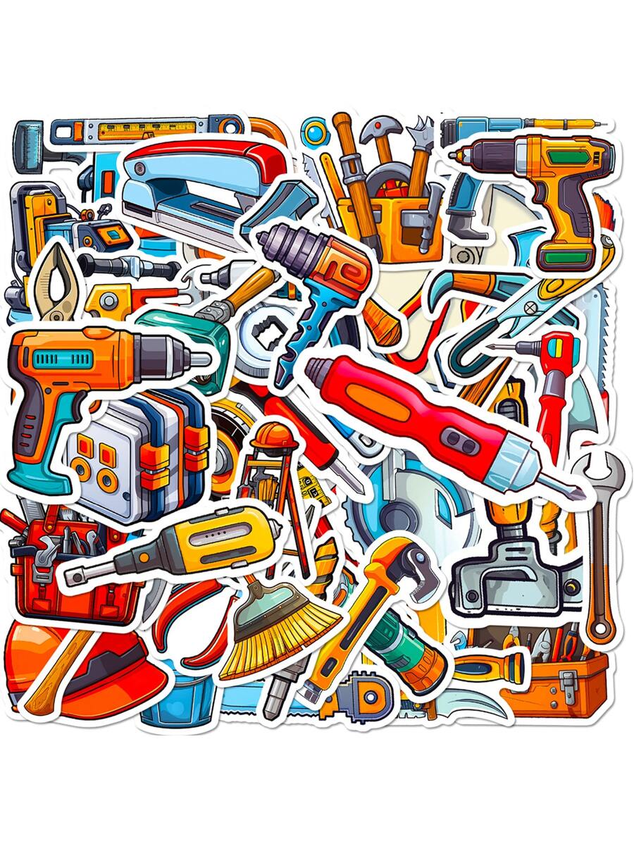 50pcs Mechanic Stickers For Adults Toolbox, Cool Hard Hat Stickers For ...