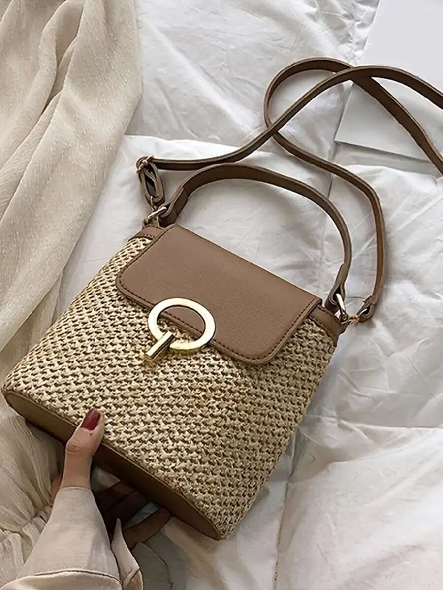 Summer New Simple Grass Woven One Shoulder Beach Bag Casual Texture ...