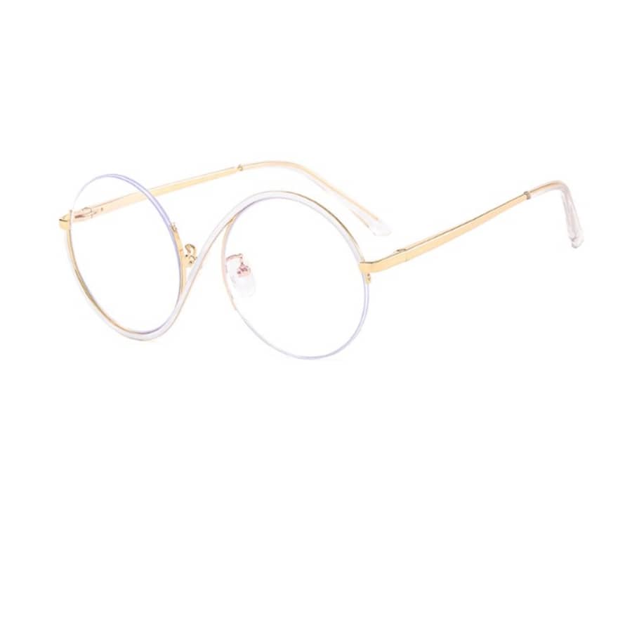 Stylish S-shaped Asymmetrical Metal Semi-frame Optical Eyeglasses With ...