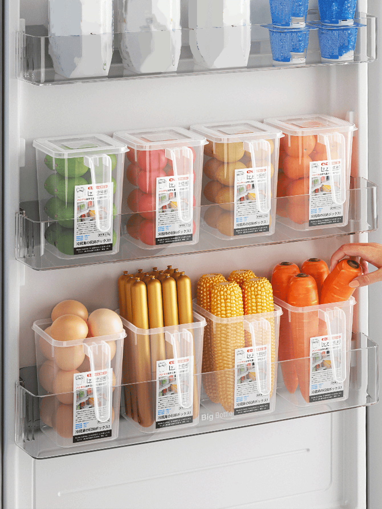 8pcs Japanese refrigerator side door with lid and handle, sealed ...