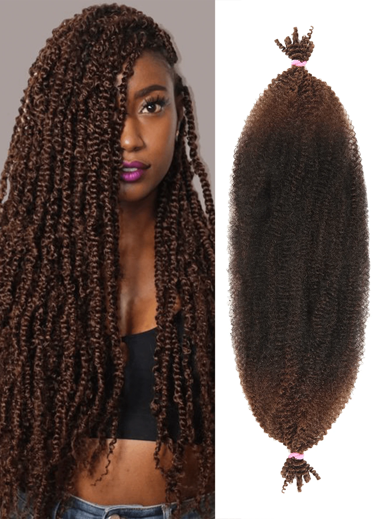 Bohemian Women Soft Twist Orange Braids Crochet Locs Hair 3c 3x Big ...